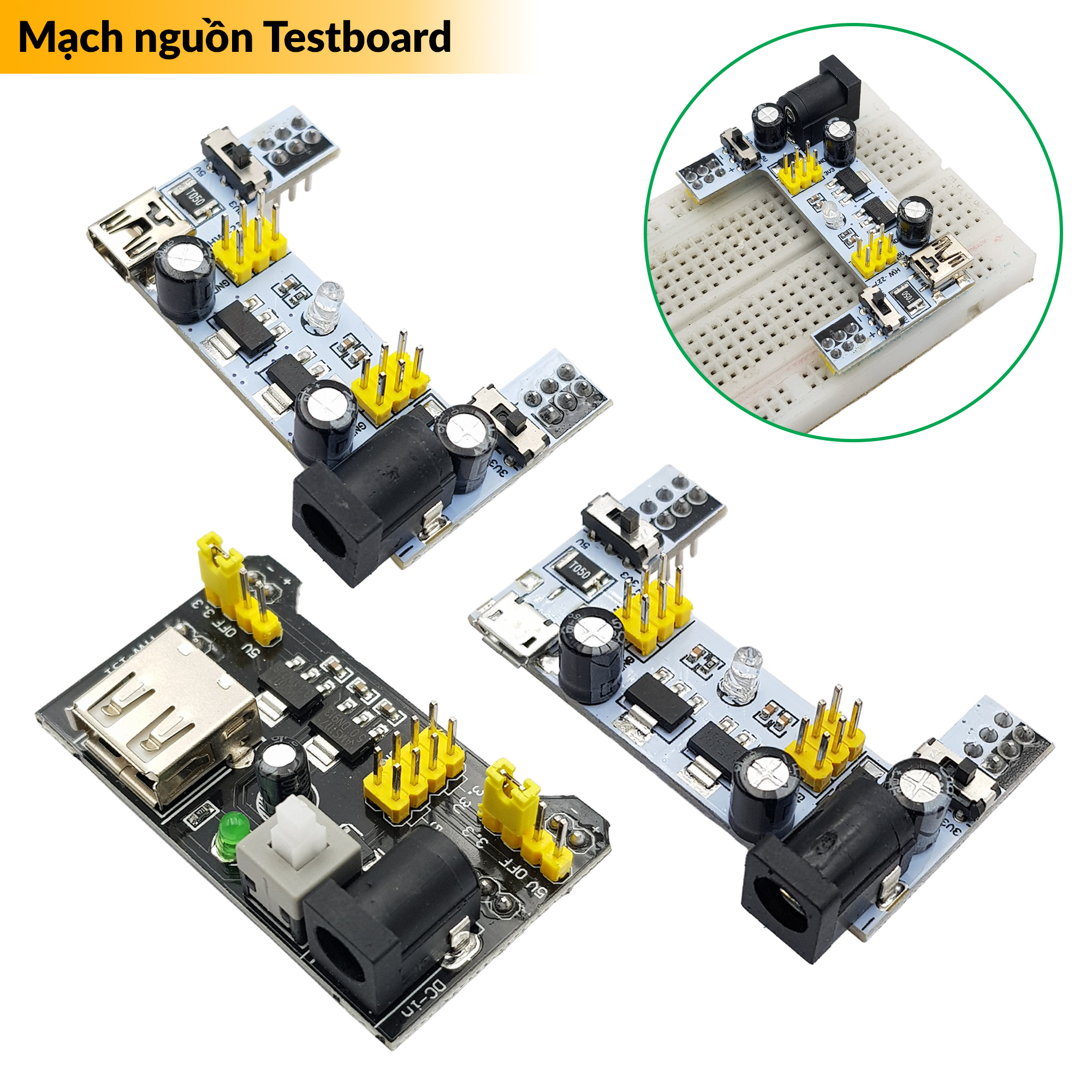 Mạch nguồn cho Testboard Breadboard MB-102 830 ngõ ra 3.3V / 5V - Nshop