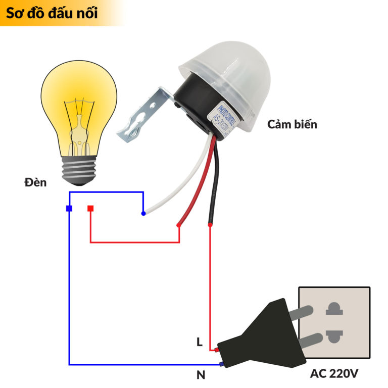 Cảm biến ánh sáng AS-20 220V ( có thể lắp ngoài trời ) - Nshop