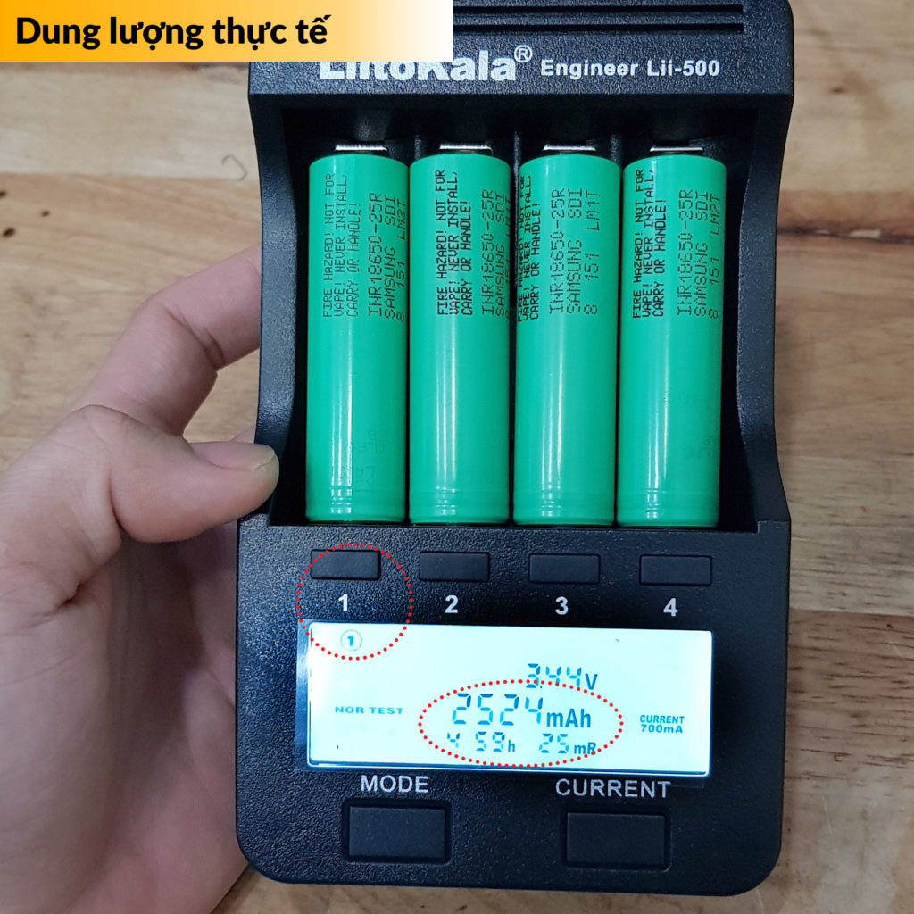 Pin cell Samsung INR18650 25R 2500mAh - Nshop