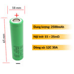 Pin cell Samsung INR18650 25R 2500mAh - Nshop