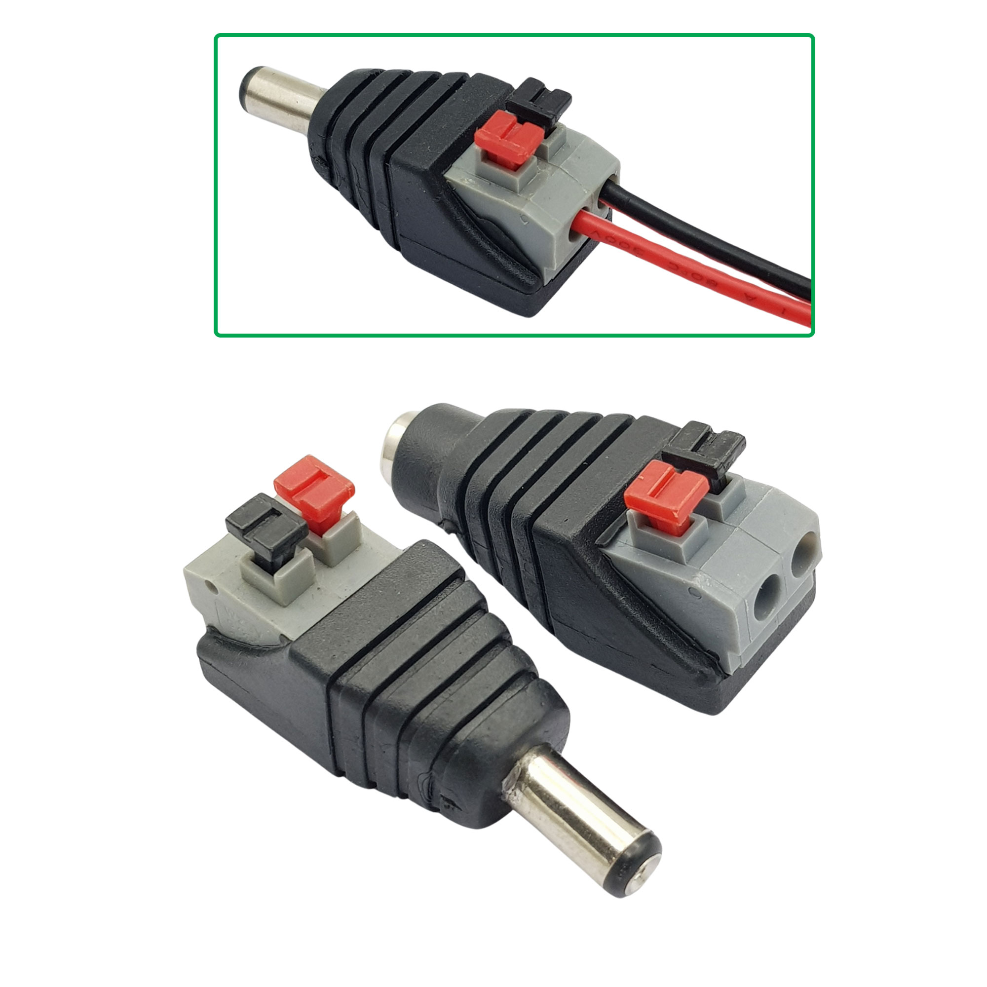 Jack nguồn DC 5.5x2.1mm (Header kẹp) Jack cái - Nshop