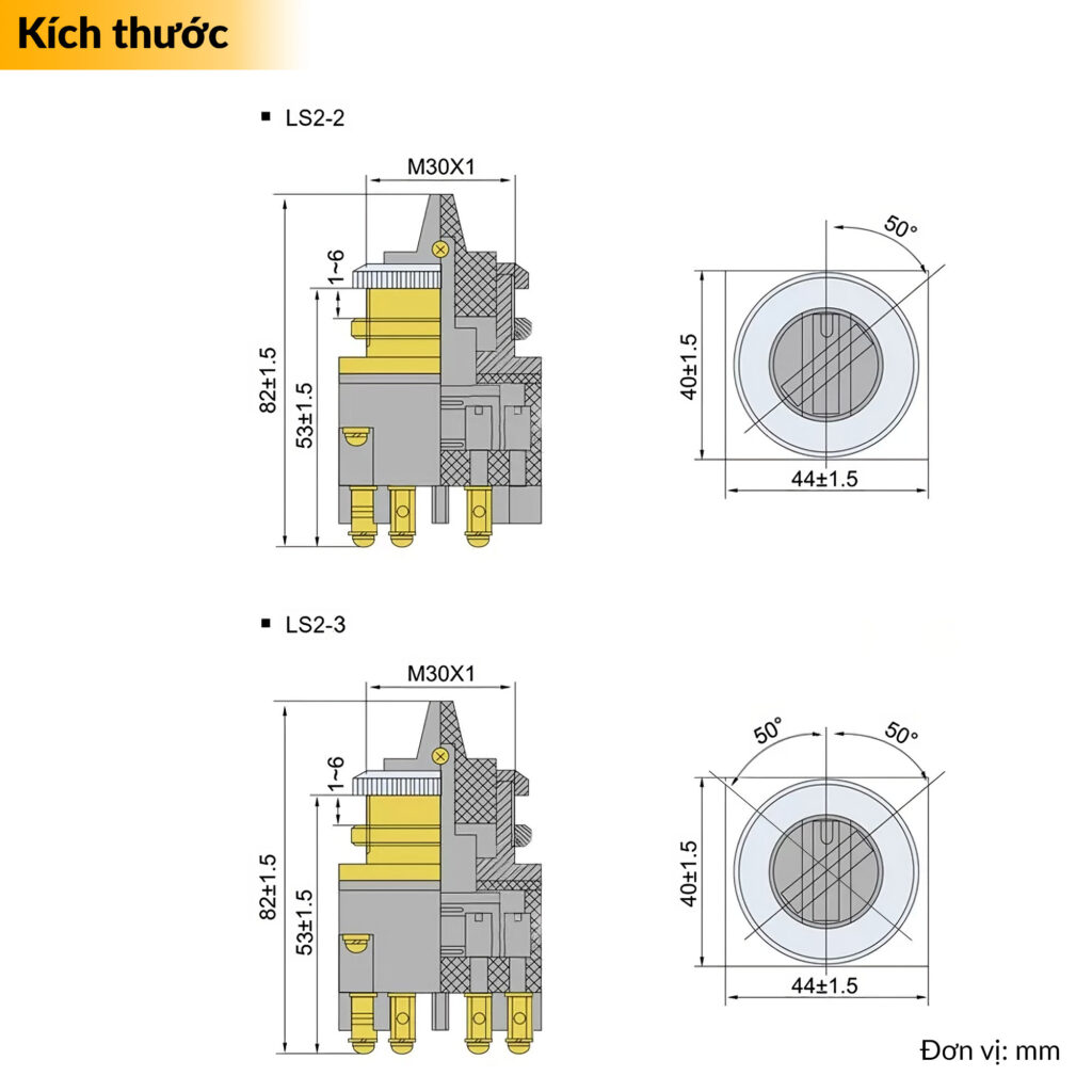 Công tắc chuyển chế độ LS2 2 vị trí - Nshop