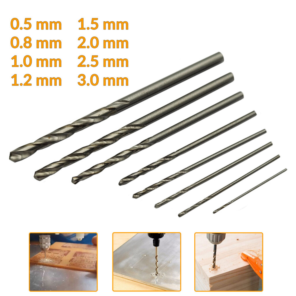 Bộ 8 mũi khoan mạch mini 0.5mm ~ 3mm - Nshop