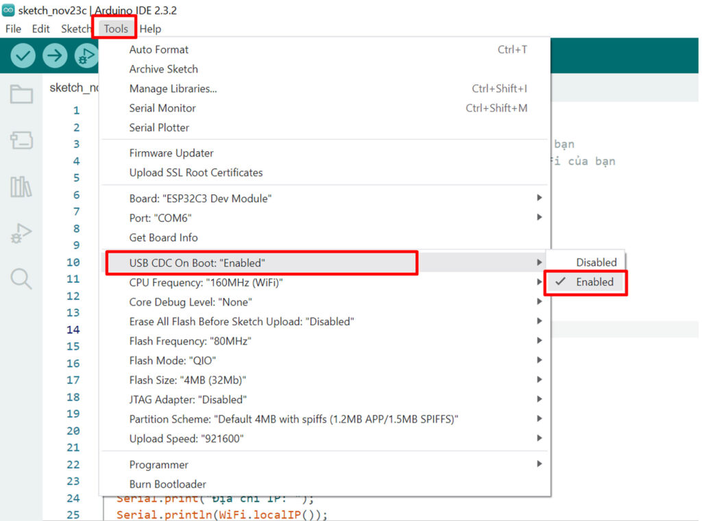 Kit phát triển Wifi Bluetooth ESP32-C3 Super Mini - Nshop
