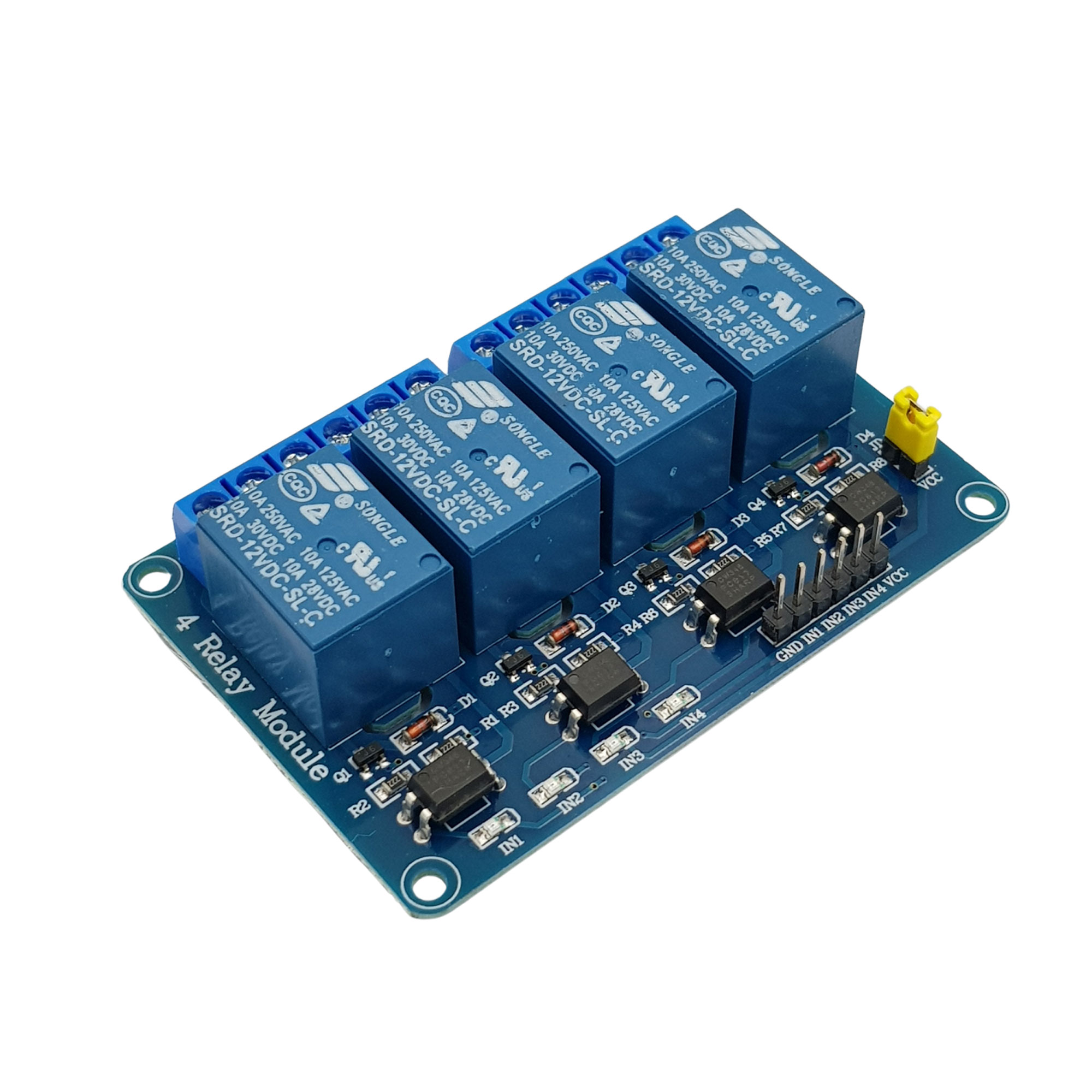 Module 4 Relay 12VDC (Kích mức thấp) - Nshop