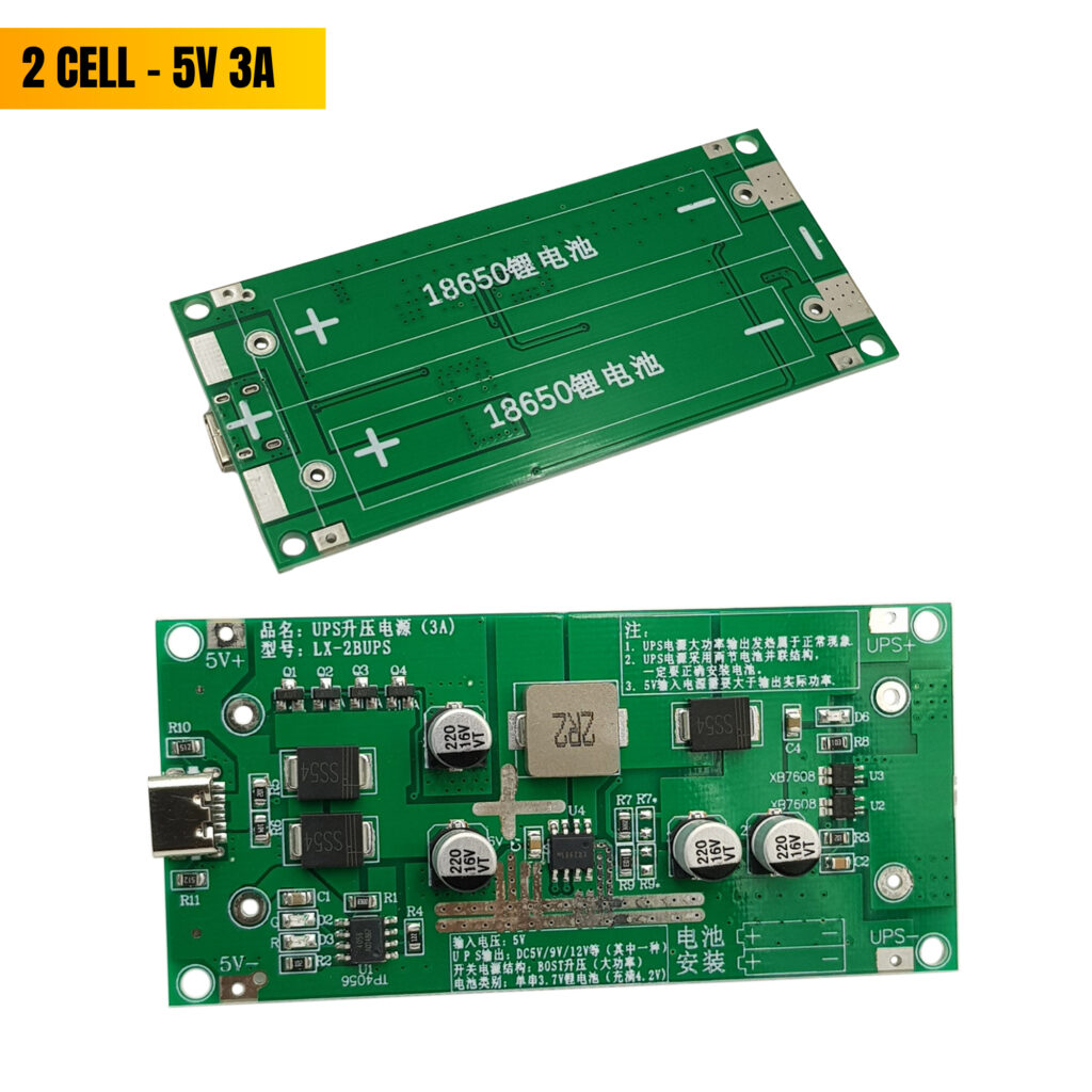 Mạch Sạc Type-C 18650 15W - Tăng áp cho nguồn dự phòng UPS (5V/9V/12V ...