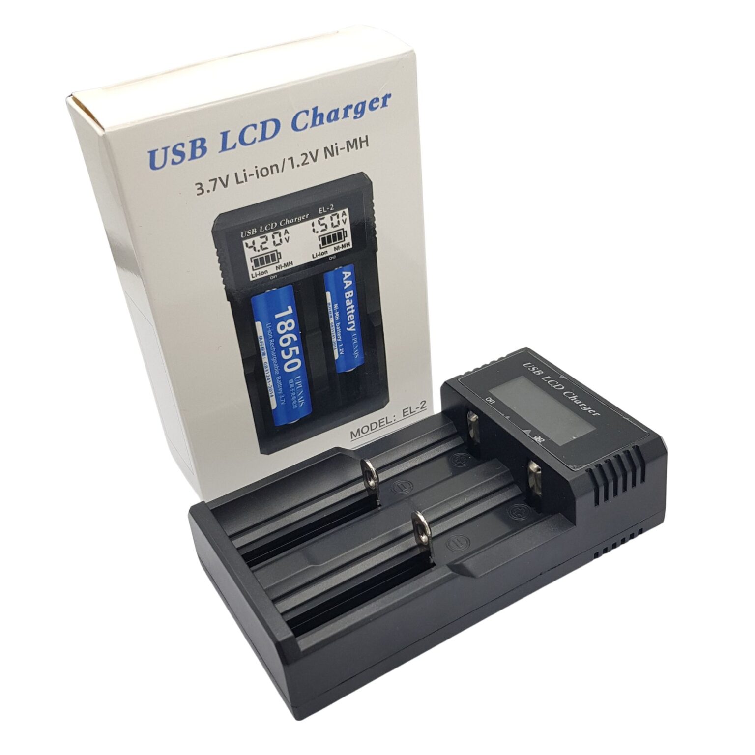 Bộ sạc đa năng cho pin NiMH NiCd 1.2V / Li-ion 3.7V có màn hình hiển ...